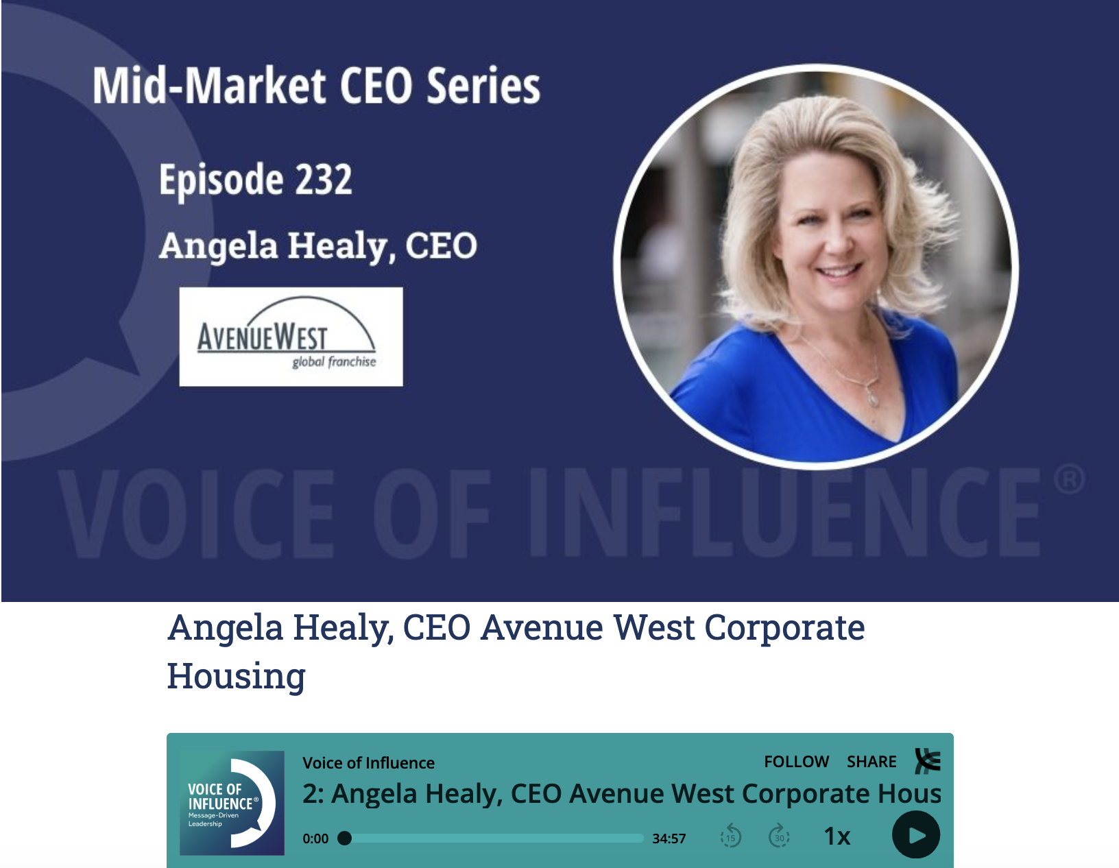 Voice of Influence Podcast Interview with Angela Healy, CEO of ...