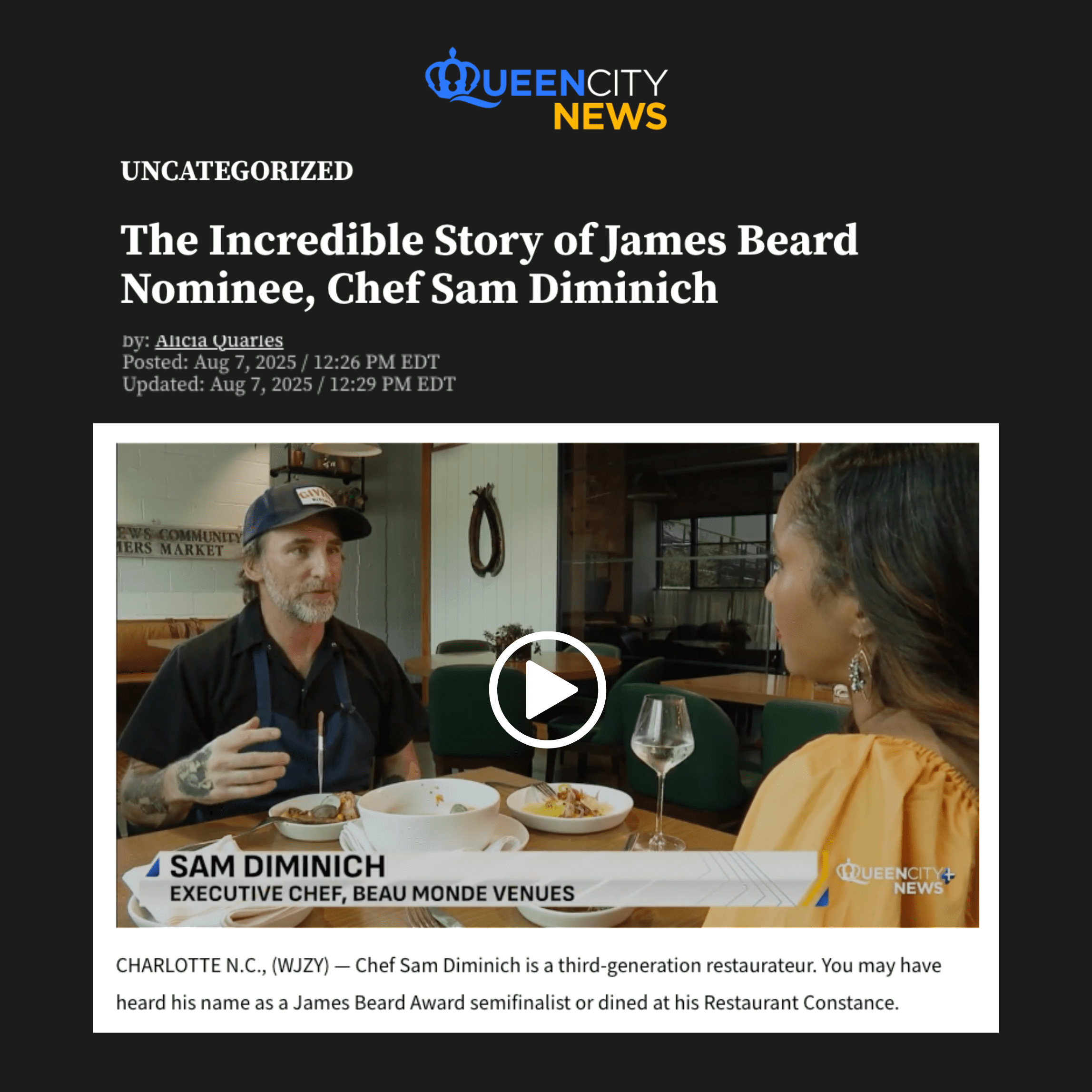 The Incredible Story of James Beard Nominee, Chef Sam Diminich | Ascent ...